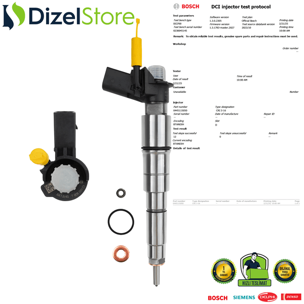 BMW 3.0 PİEZO ENEJEKTÖR 0445115077 0445115050 – Dizel Store