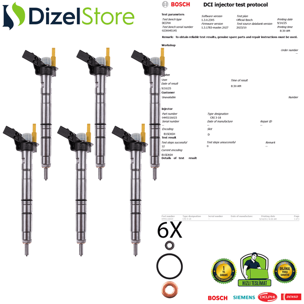 6X AUDI Q7 A4 A6 2.7/3.0 TDI DİZEL 0445116023 059130277AR – Dizel Store