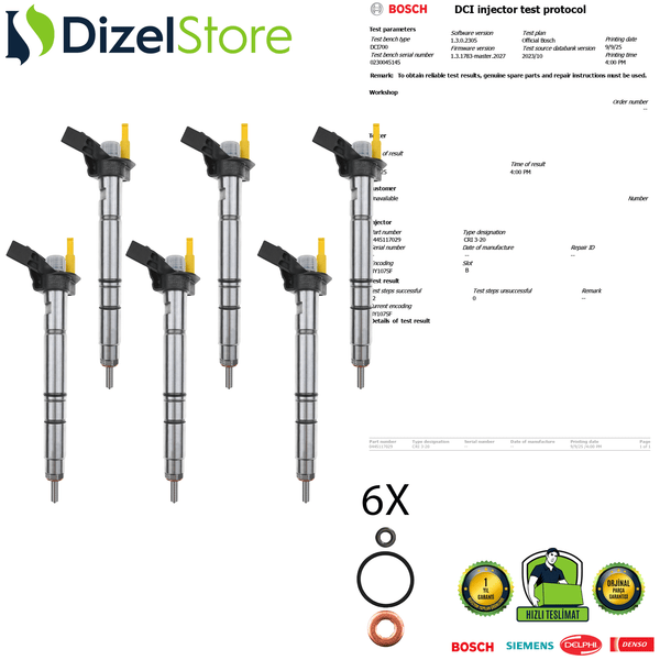 6X AUDİ VW PORSCHE 3.0 TDI 0445117029 059130277CK – Dizel Store